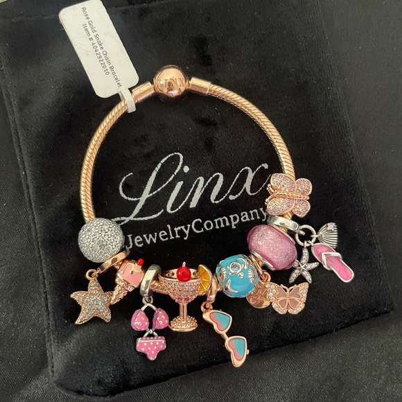 Linx | Jewelry | Linx Rose Gold Snake Chain Bracelet With Beach And ...